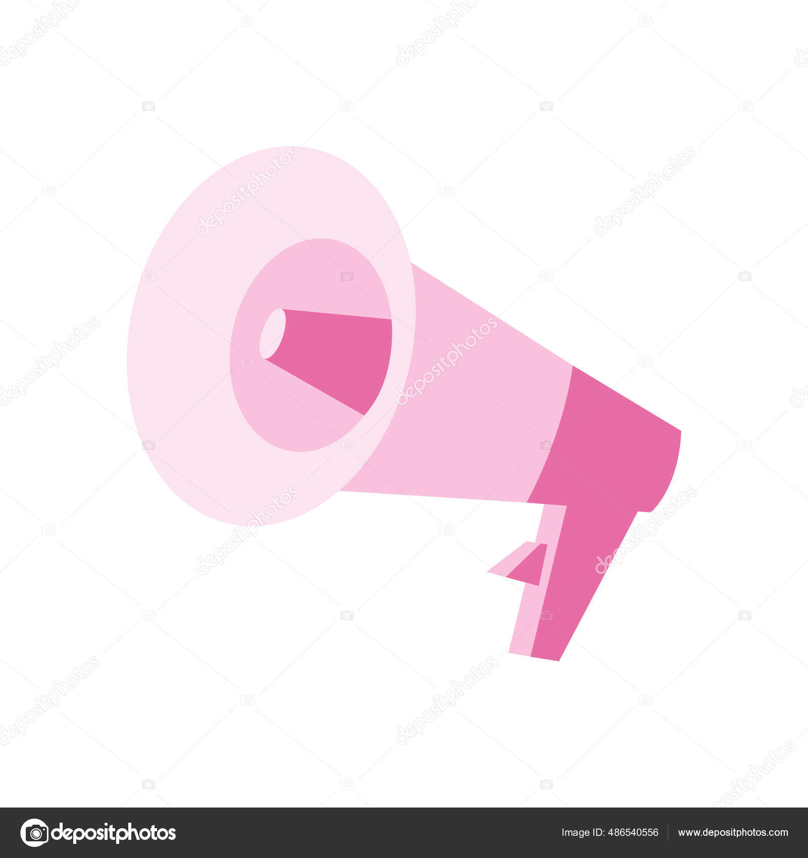 Dispositivo de megáfono rosa Vector de stock #486540556 de ©yupiramos