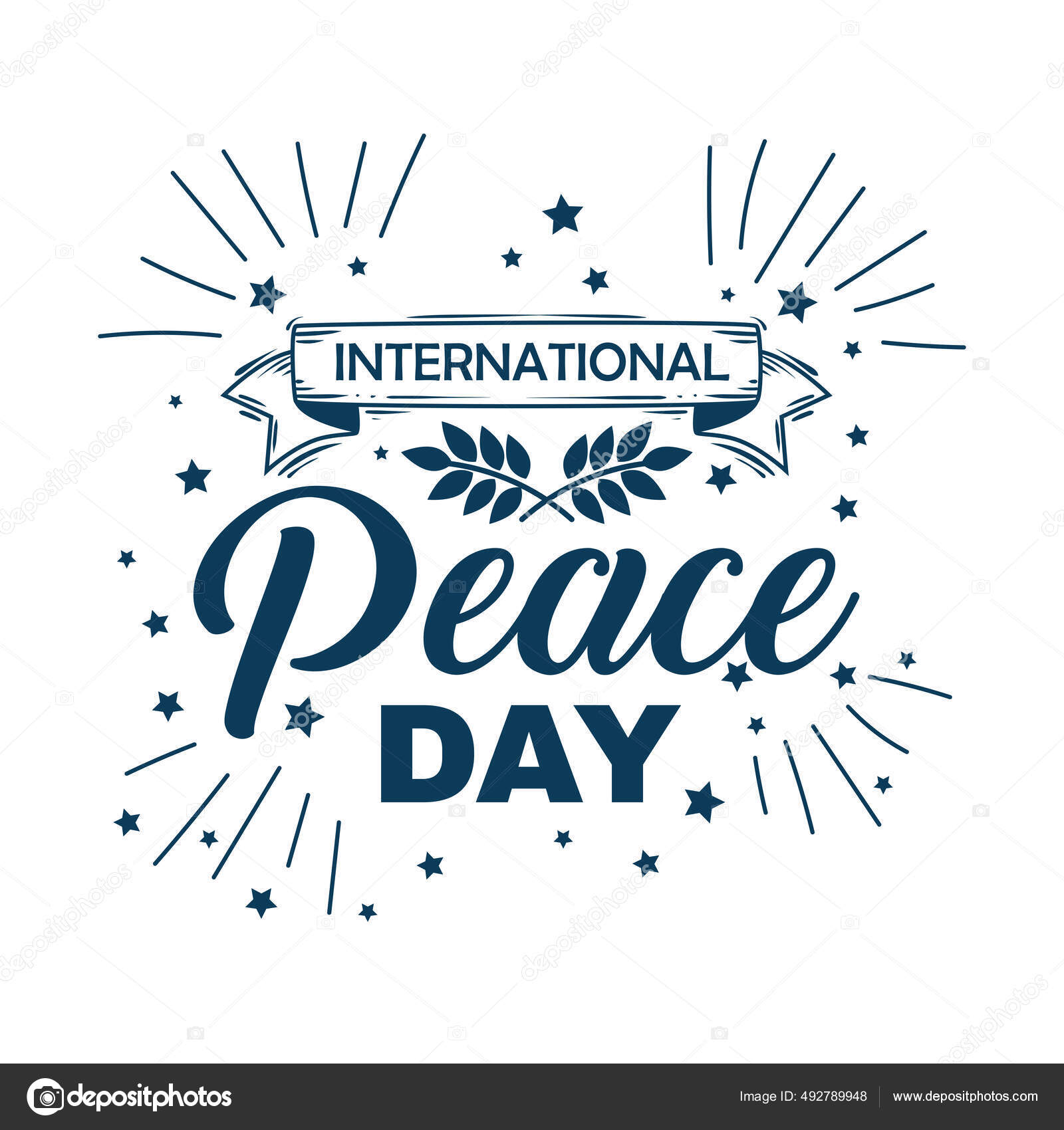 Letras del día de paz Vector de stock #492789948 de ©yupiramos