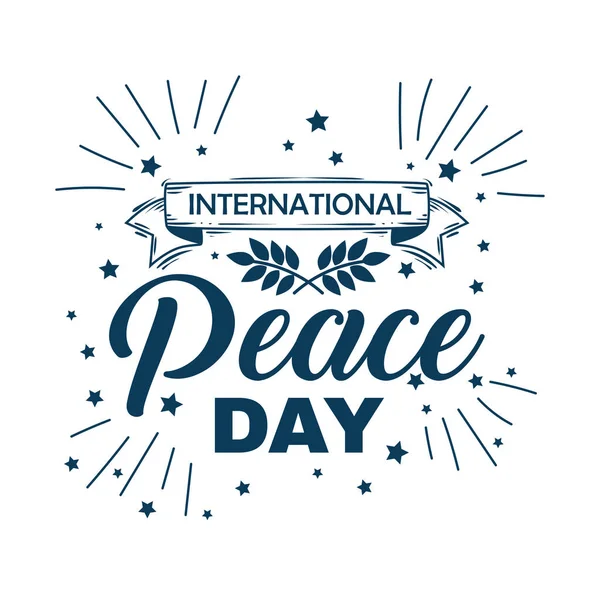 International Day of Peace lettering with hand waving white flag Stock ...