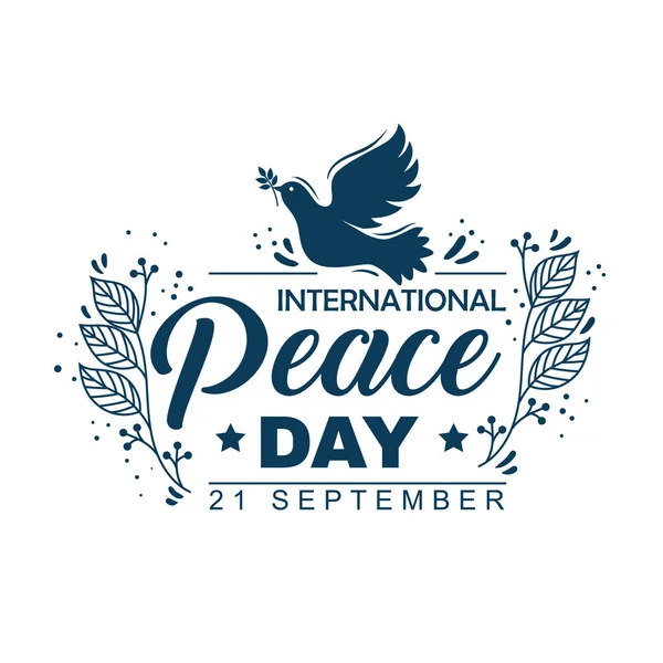 International Day of Peace lettering with hand waving white flag Stock ...