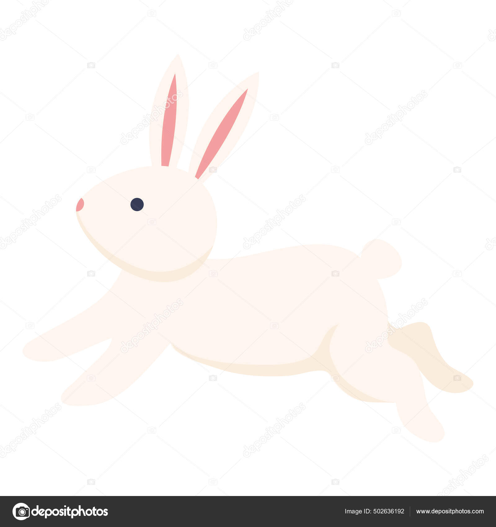 White rabbit cartoon Stock Vector by ©yupiramos 502636192