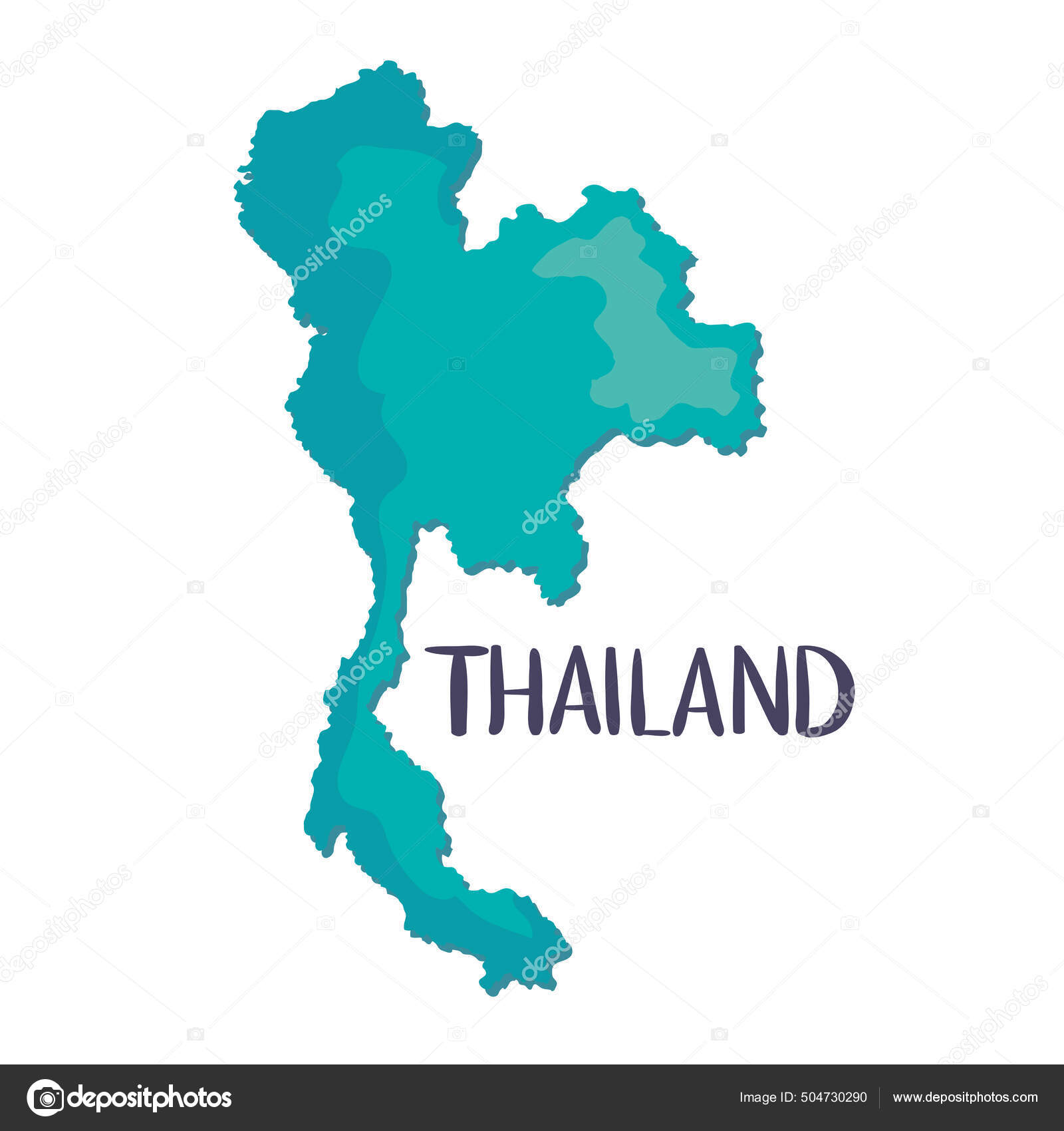 Tailandia mapa azul Vector de stock #504730290 de ©yupiramos