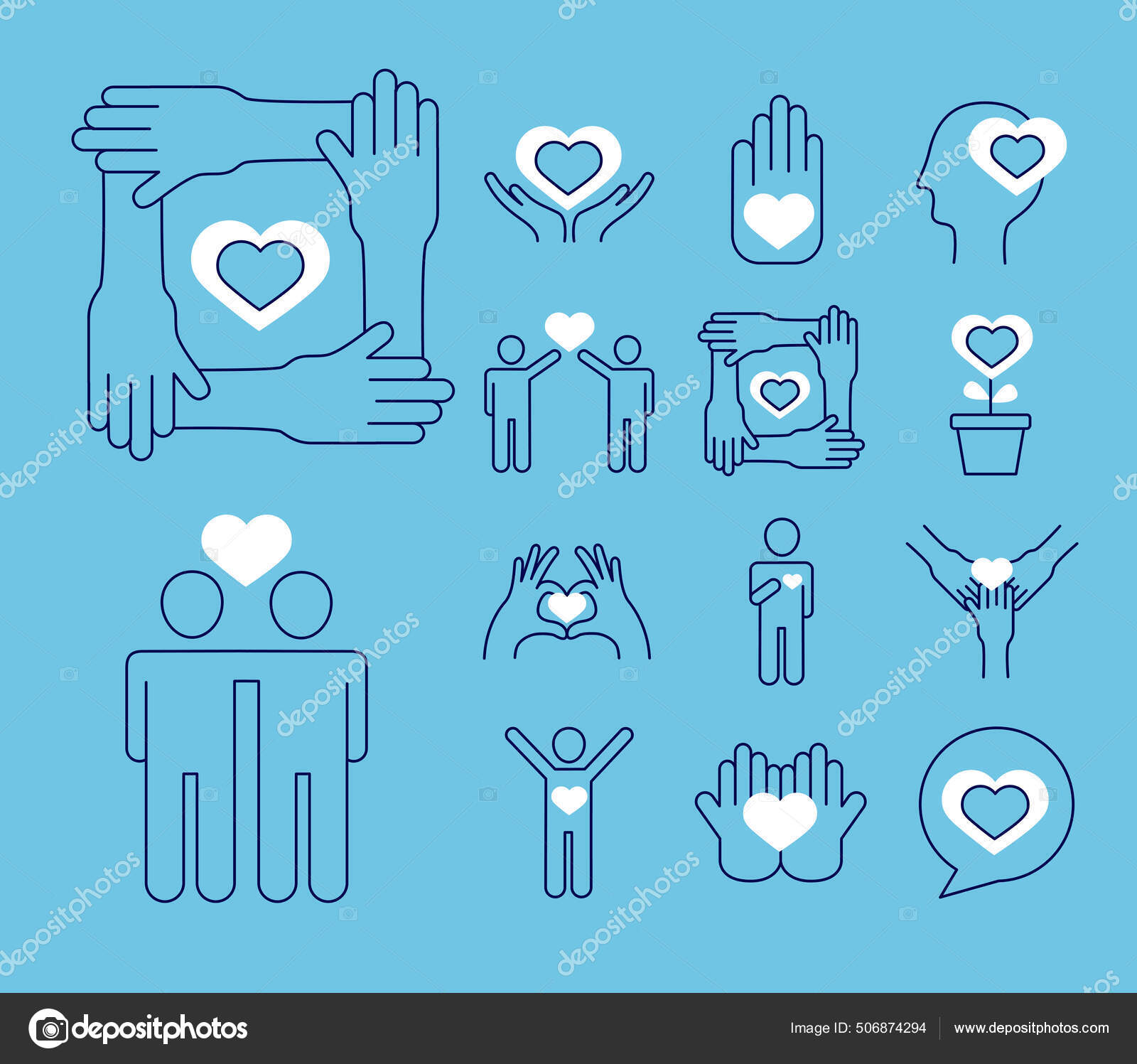 Care symbol set Stock Vector by ©yupiramos 506874294