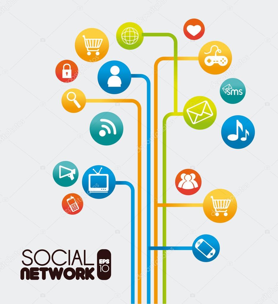 Social network design Stock Vector Image by ©yupiramos #52690593