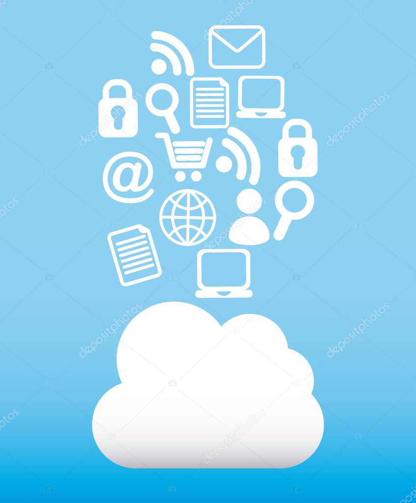 Cloud computing Stock Vector by ©yupiramos 53492687