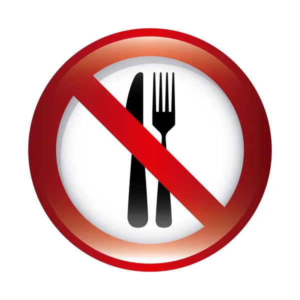 Nada de comer. La foto muestra un icono de no comer sobre fondo blanco ...