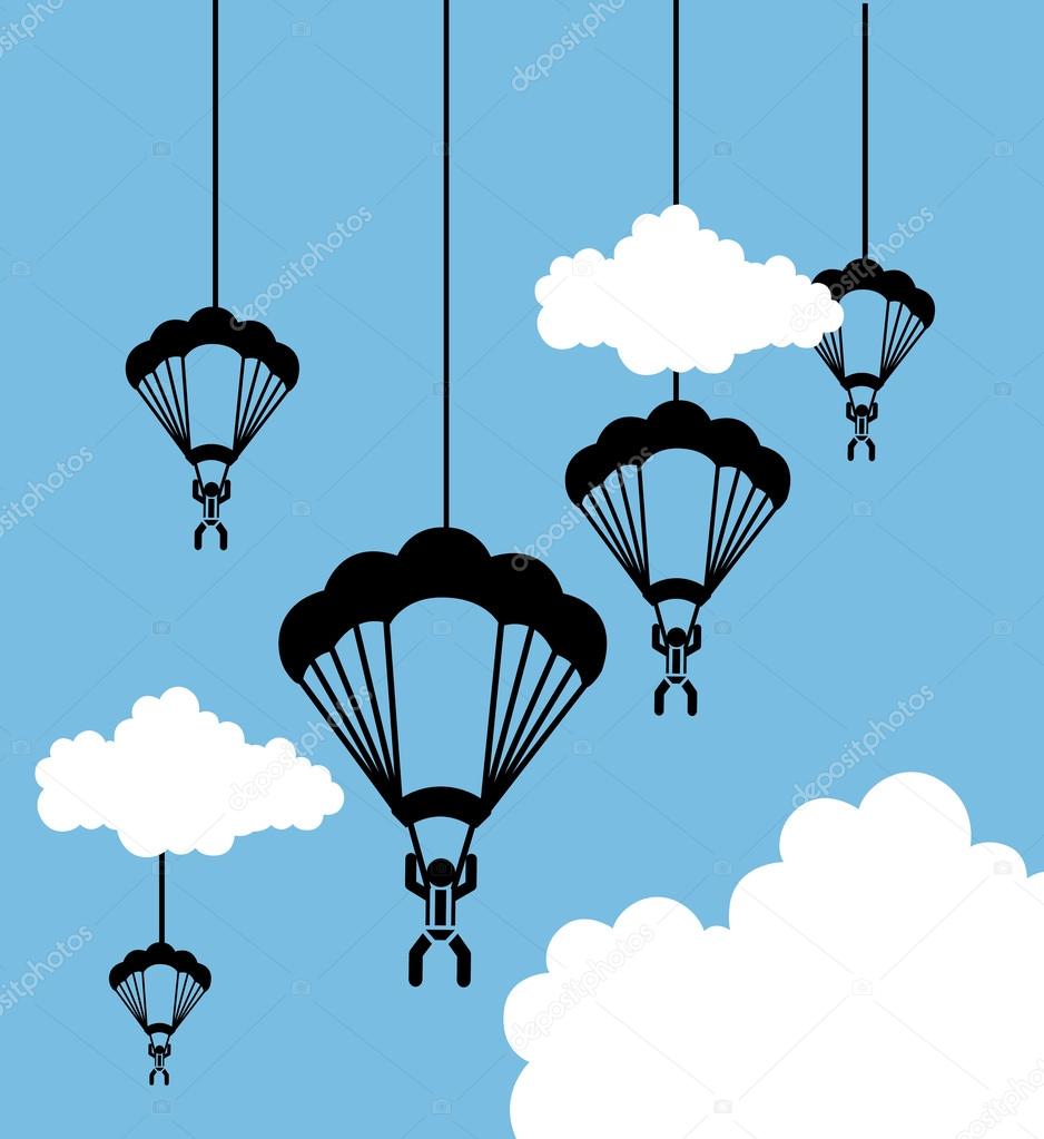 Parachute fly Stock Vector Image by ©yupiramos #68742823