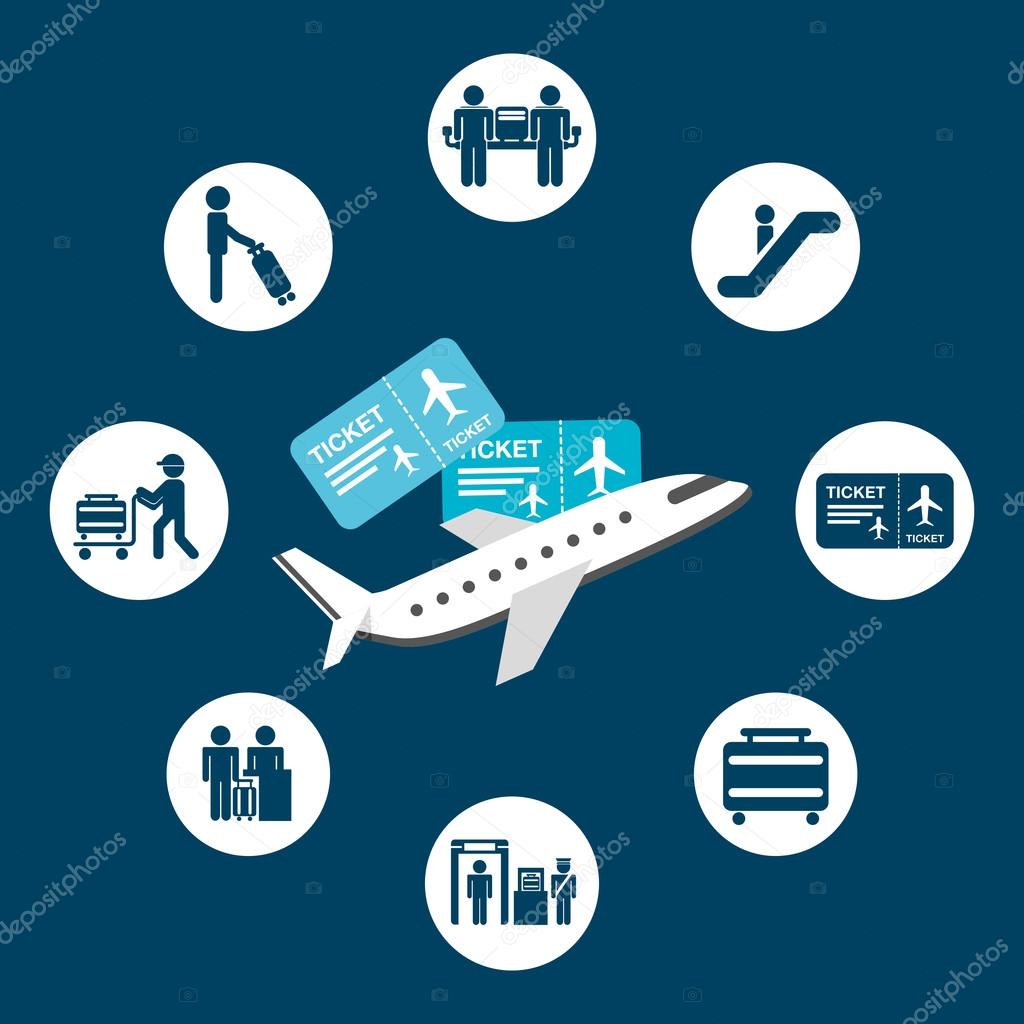 Airport signs — Stock Vector © yupiramos #70035647