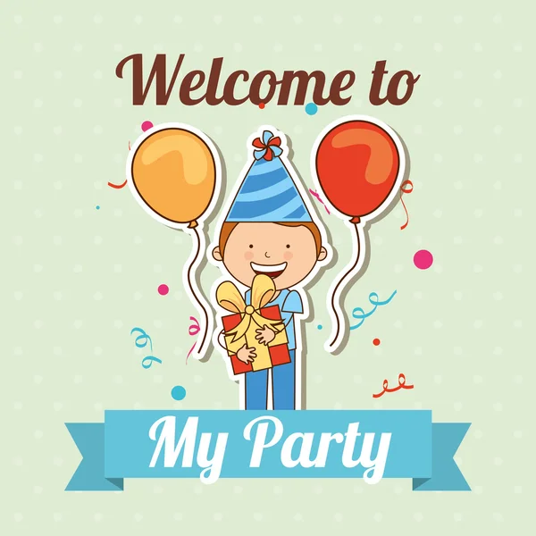 Welcome to my party Stock Vector by ©yupiramos 26697127