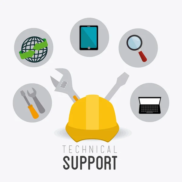Technical support design. Stock Vector by ©yupiramos 71458957