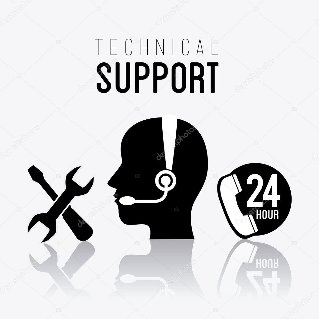 Technical support design. Stock Vector by ©yupiramos 71458957