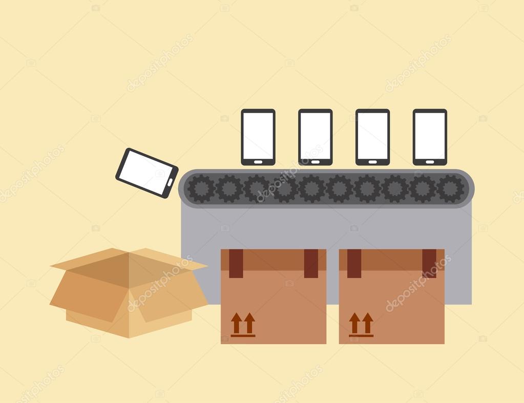 Manufacturing phones Stock Vector by ©yupiramos 76494407