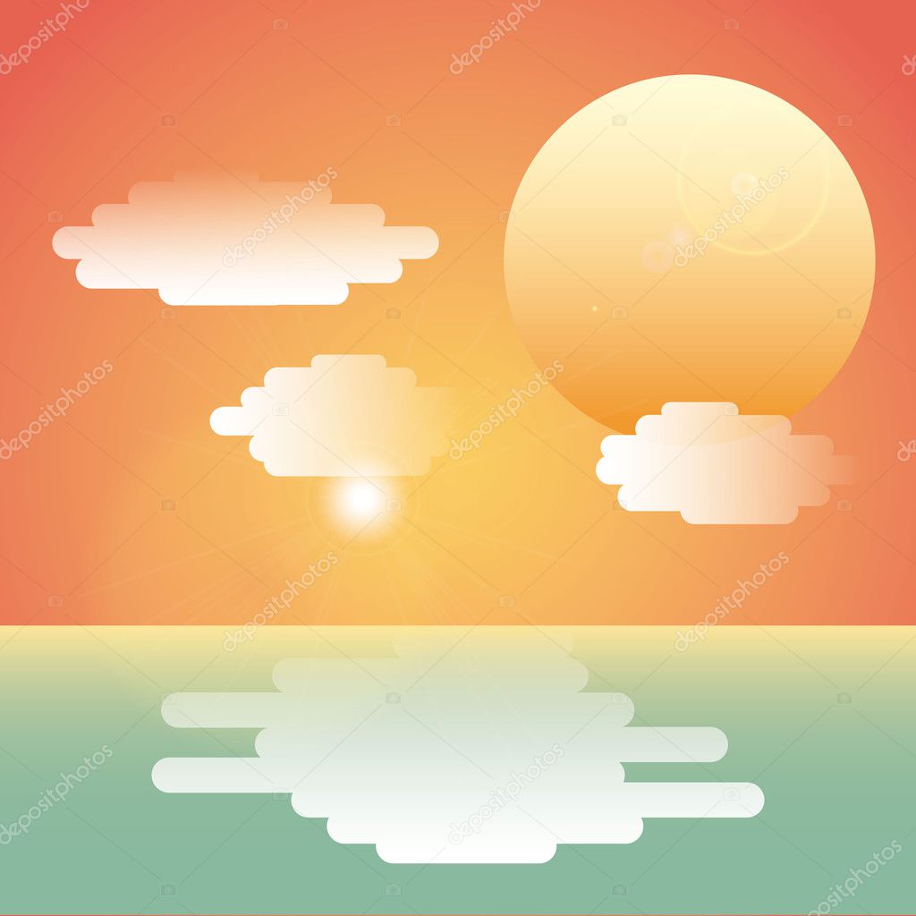 Sea landscape Stock Vector by ©yupiramos 76735187