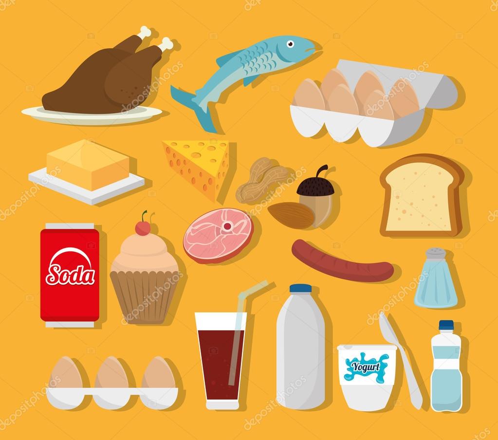 Healthy food visual design Stock Vector by ©yupiramos 77348716