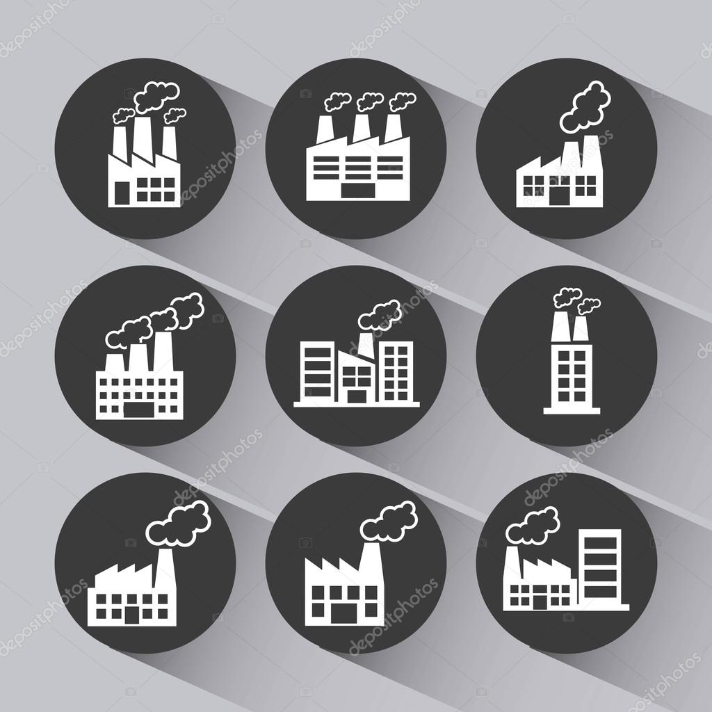 Factory icons design Stock Vector by ©yupiramos 81808894