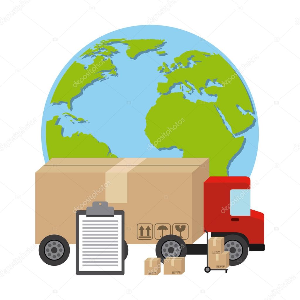 Courier service worldwide design Stock Vector by ©yupiramos 83535912