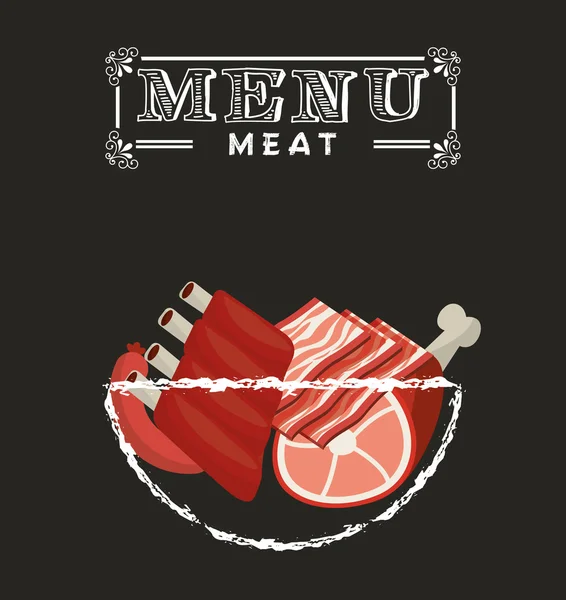 Butcher lable with meat. Food sign for meat shop. — Stock Vector ...