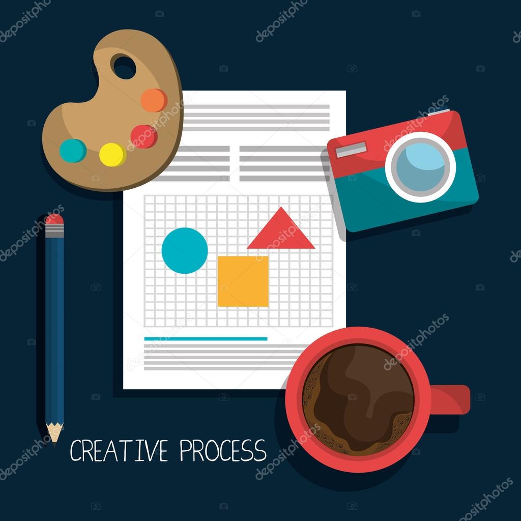 Creative process design with colorful icons Stock Vector by ©yupiramos 88819370