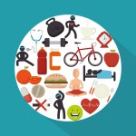 Healthy lifestyle poster, dieting, fitness and nutrition. Stock Vector Image by ©Introwiz #162176210