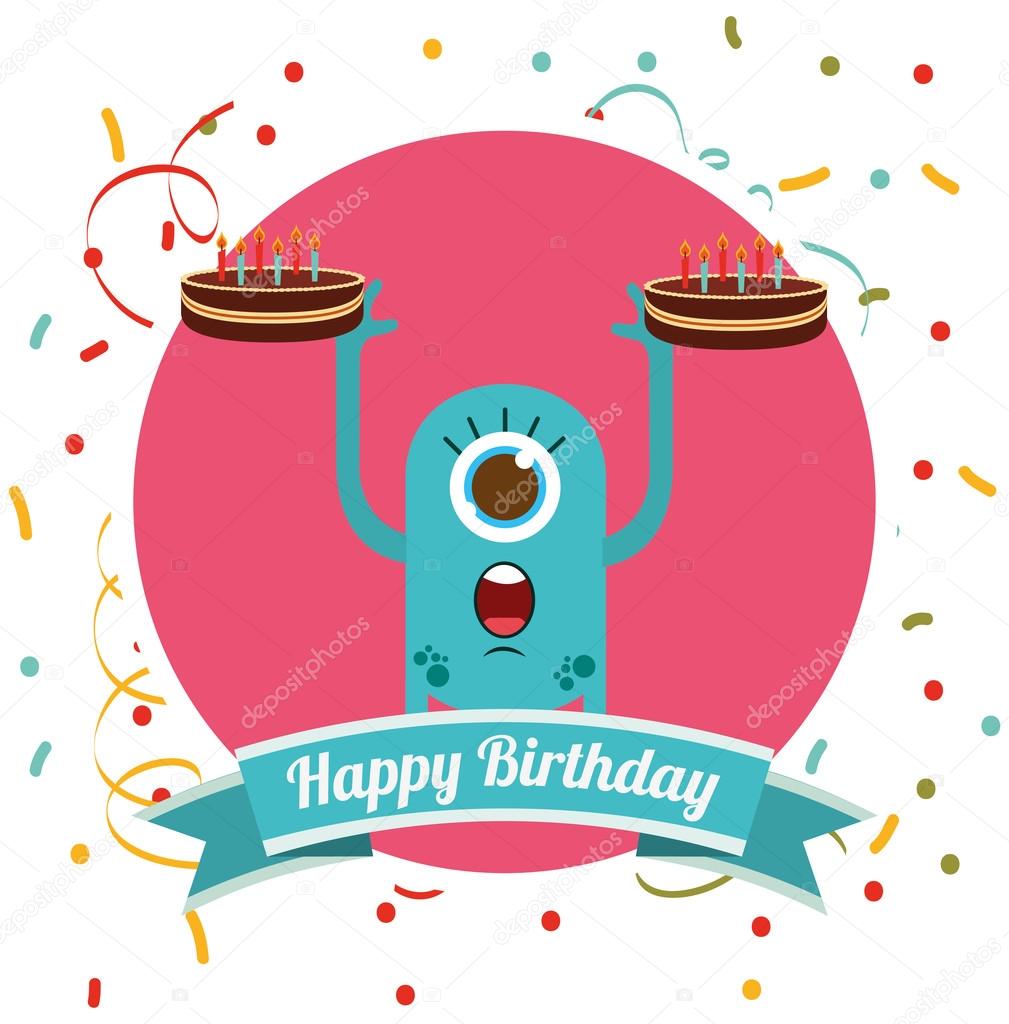 Happy Birthday Card Design Stock Vector By ©yupiramos 91749614