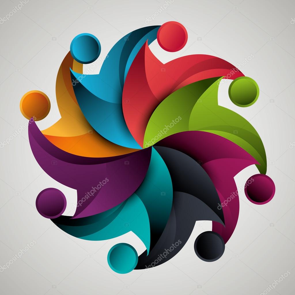 Menschen Vielfalt bunte Ikone Stock-Vektorbild von ©yupiramos 93265848