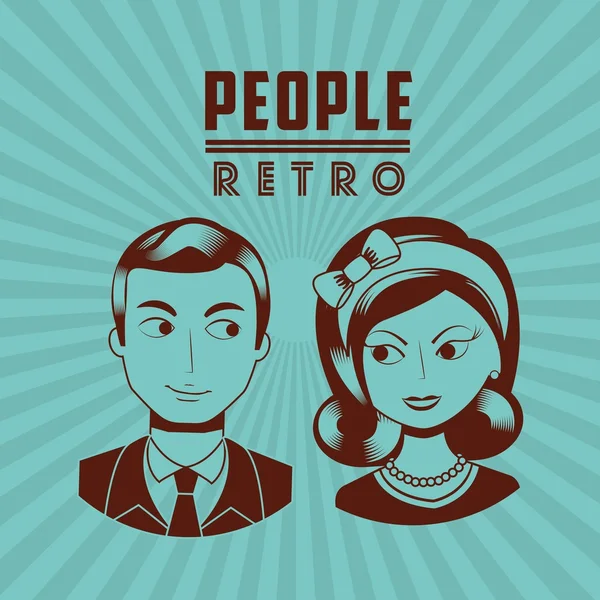 Retro people designs imágenes de stock de arte vectorial | Depositphotos