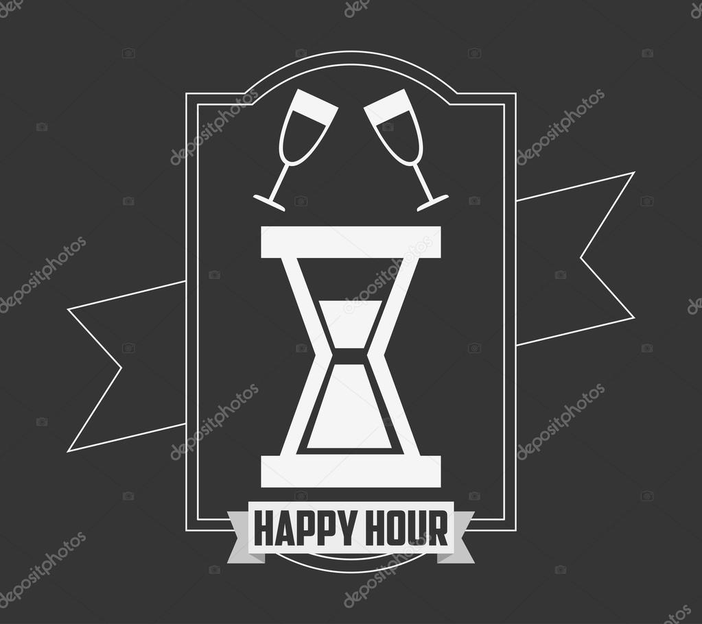 Happy hour design Stock Vector Image by ©yupiramos #94293648