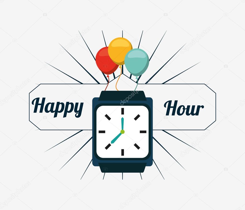 Happy hour design Stock Vector Image by ©yupiramos #94294510