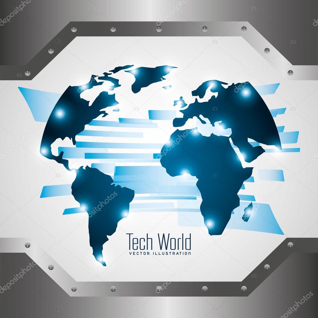 Tech world design Stock Vector by ©yupiramos 97243626