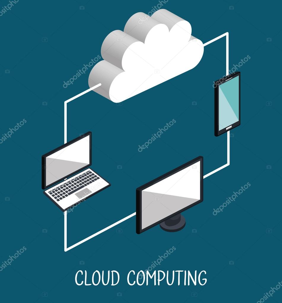 Cloud computing design Stock Vector by ©yupiramos 98833396