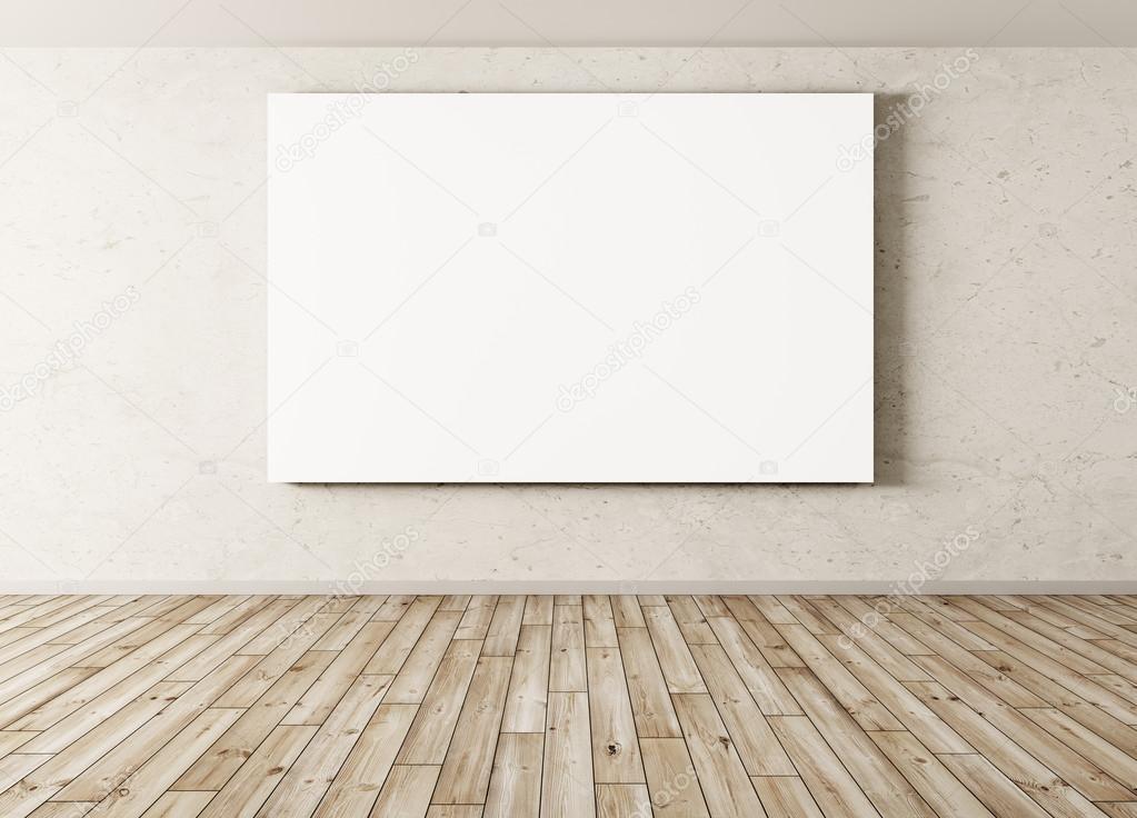 Empty Interior background with big poster 3d rendering Stock Photo by ...