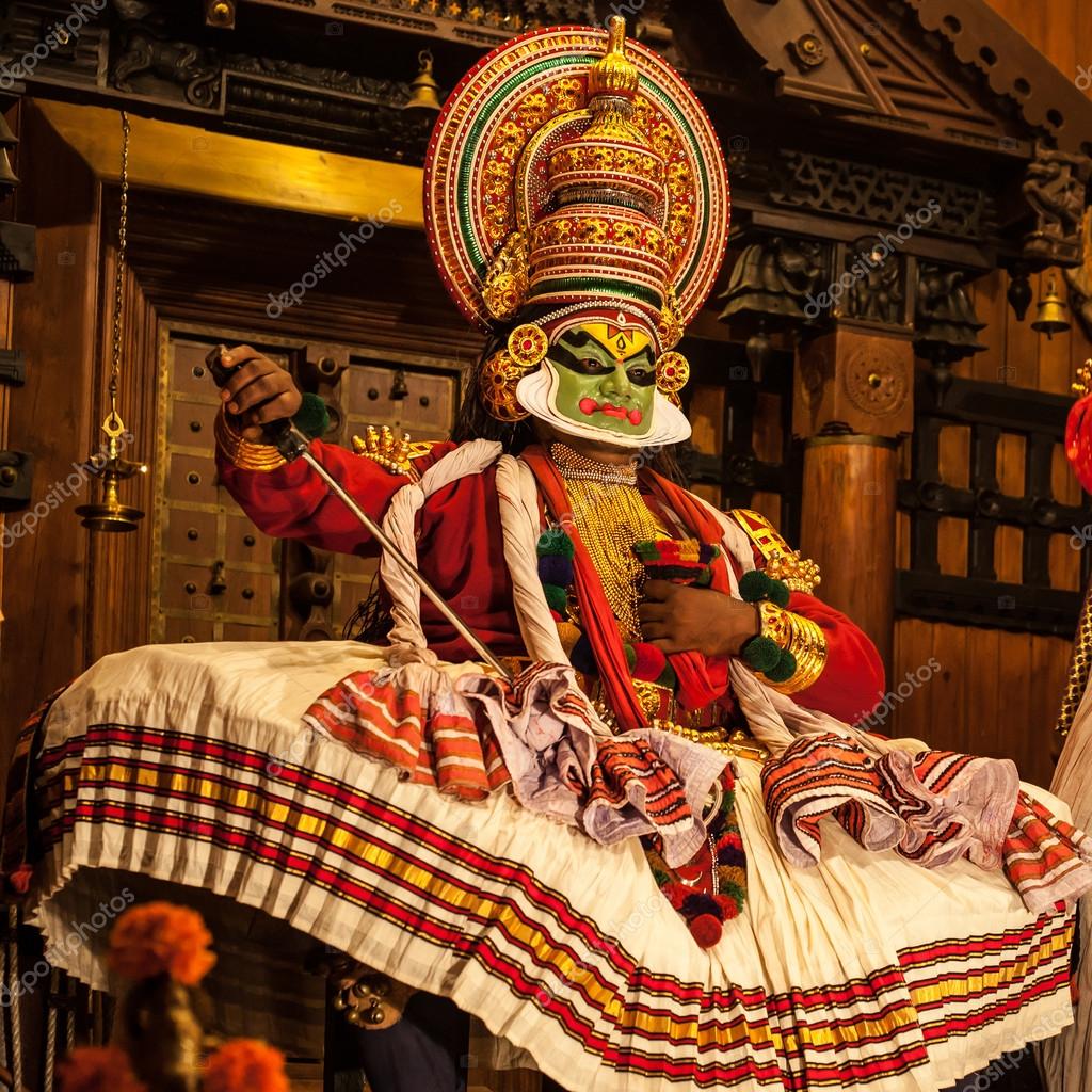 Kathakali performer in the virtuous pachcha (green) role in Cochin ...