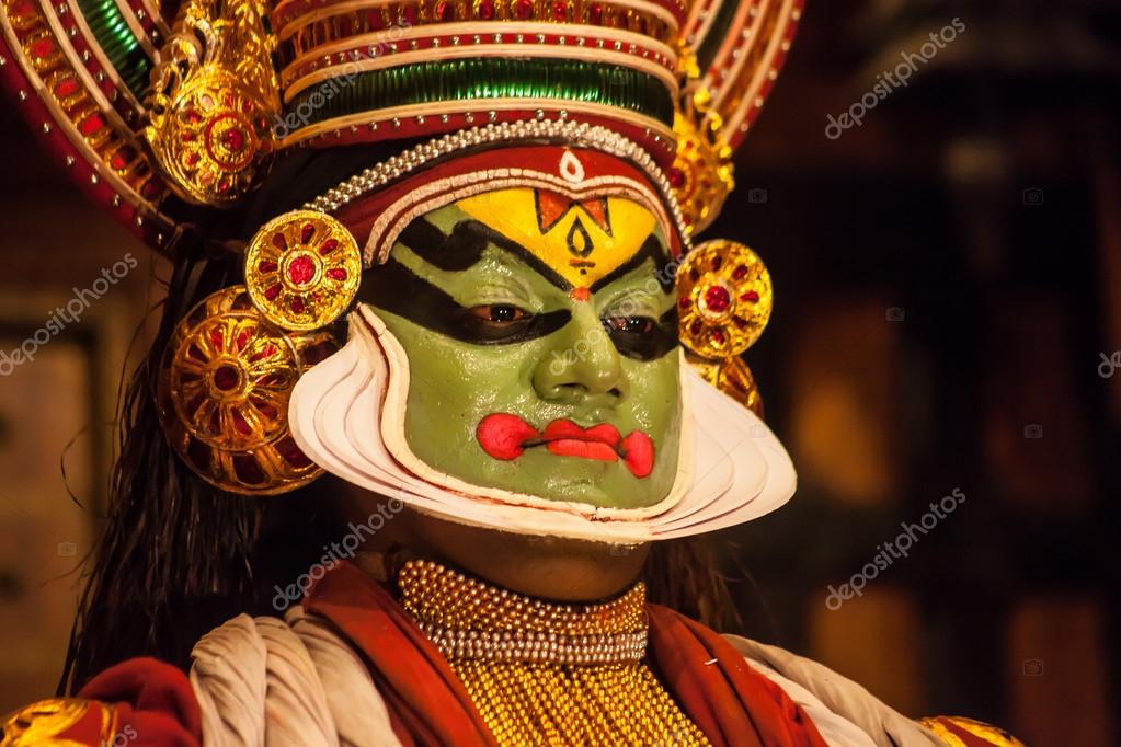 Kathakali performer in the virtuous pachcha (green) role in Cochin ...