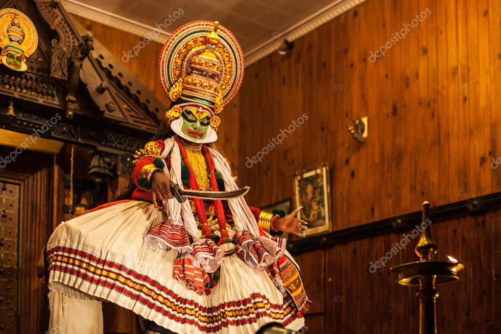 Kathakali performer in the virtuous pachcha (green) role in Cochin ...