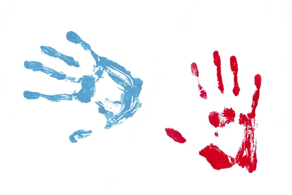 Handprint Blue Paint White Background Stock Illustration by ©Alexandra ...