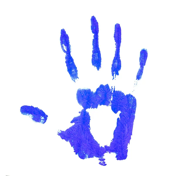 Handprint Blue Paint White Background Stock Illustration by ©Alexandra ...