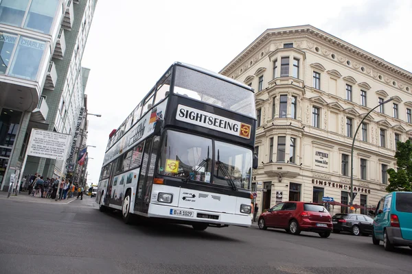 Bus at Checkpoint Charlie. T - Stock Image - Everypixel