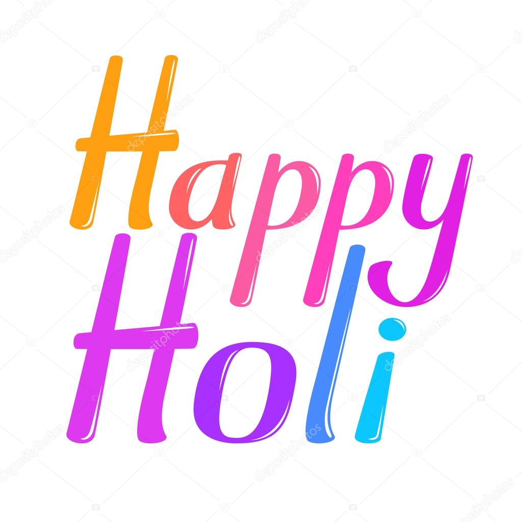 Happy Holi vector lettering Stock Vector by ©nordfox 102063634