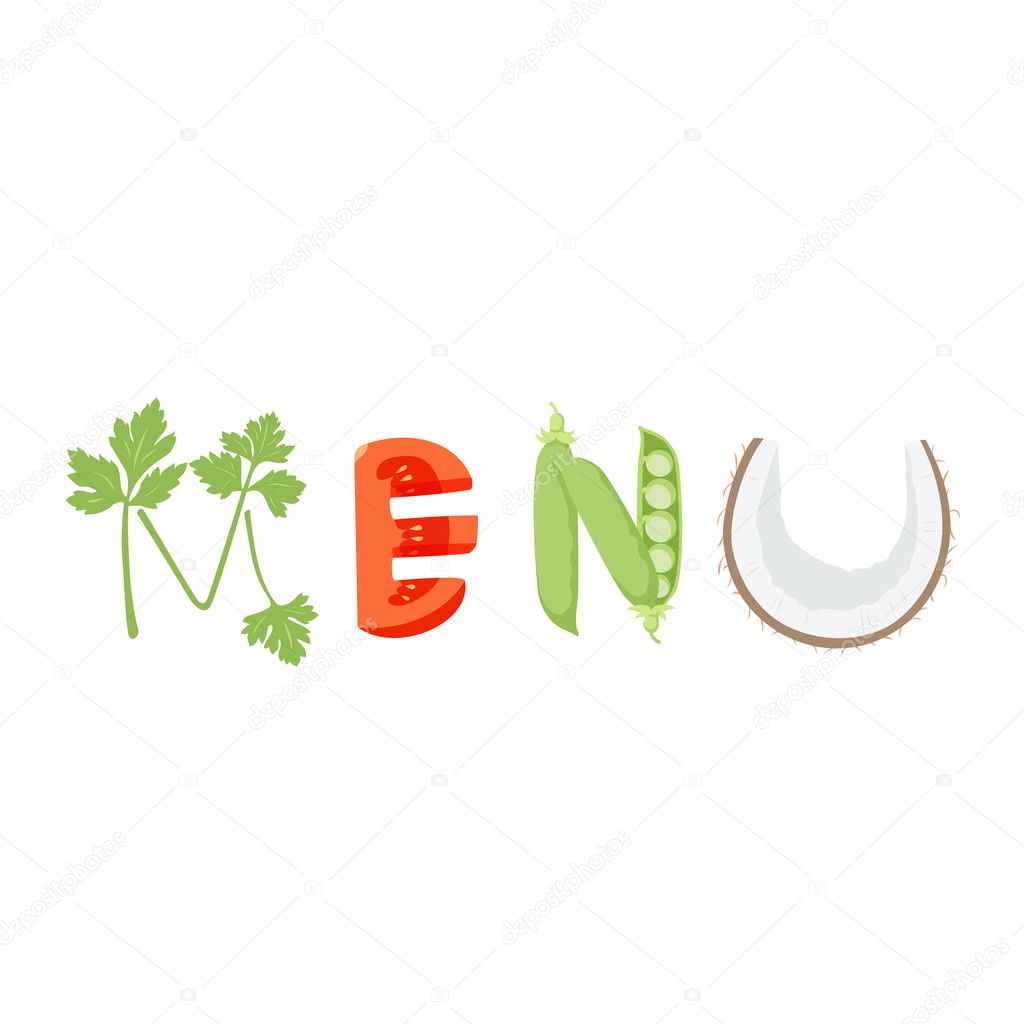 Menu vegetables letter Stock Vector Image by ©nordfox #108404662