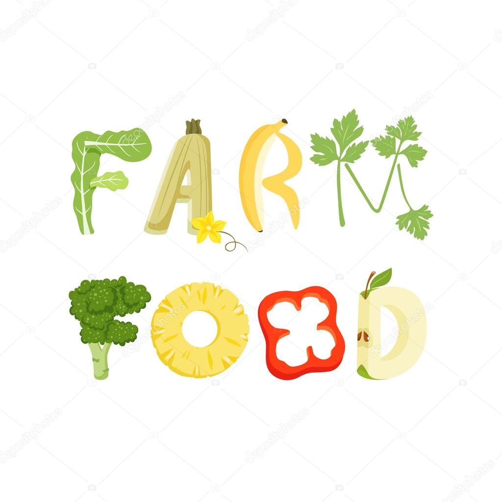 Farm food lettering Stock Vector Image by ©nordfox #108407748