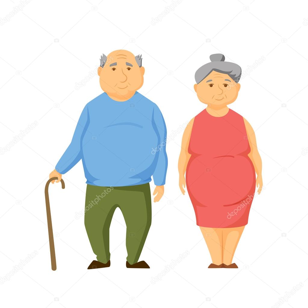 Happy old fat couple ⬇ Vector Image by © nordfox | Vector Stock 114619588