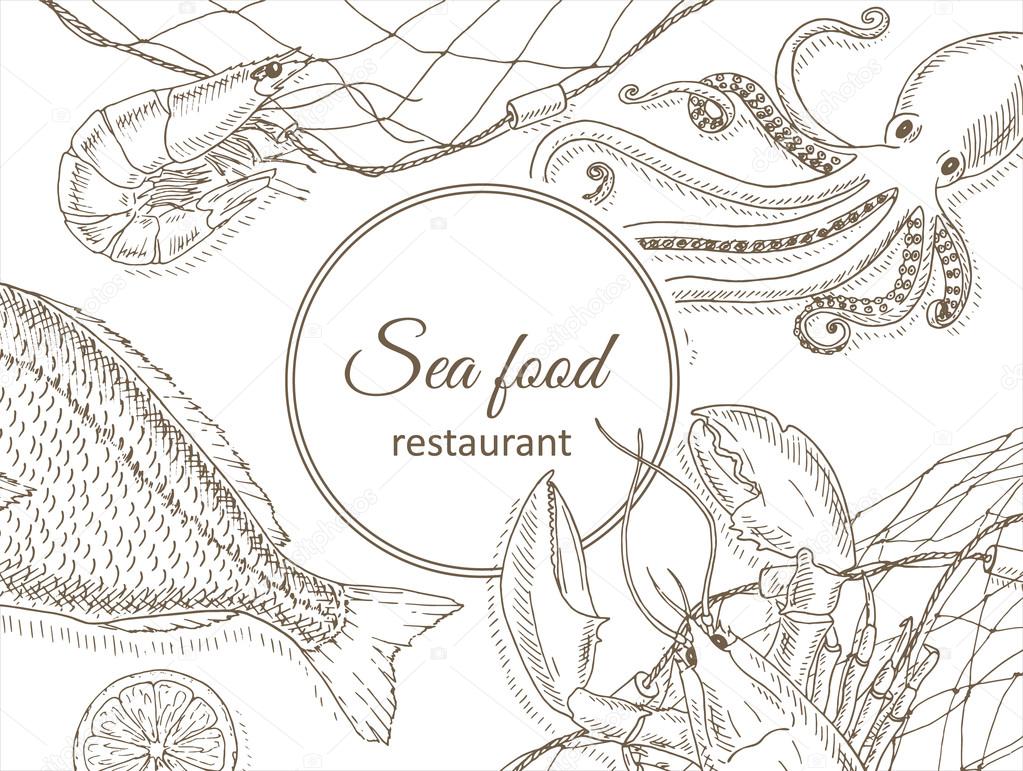 Seafood and fish background. Stock Vector Image by ©nordfox #98691672