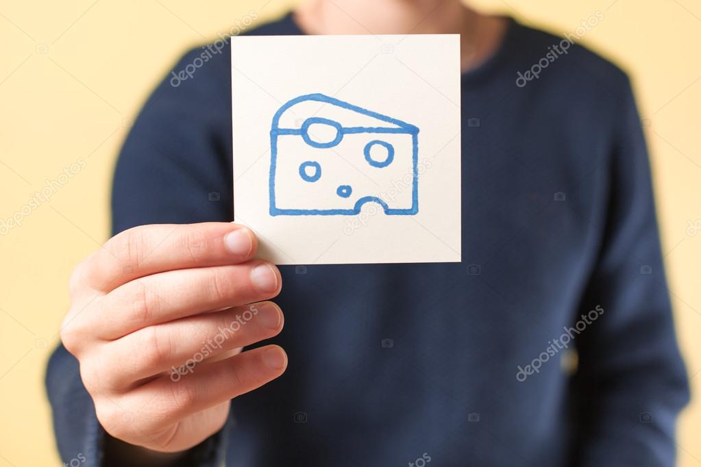 Cheese drawing in hand Stock Photo by ©file404 114085302