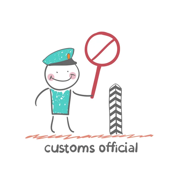 Customs officer holding a stop sign Stock Vector Image by ©file404 ...