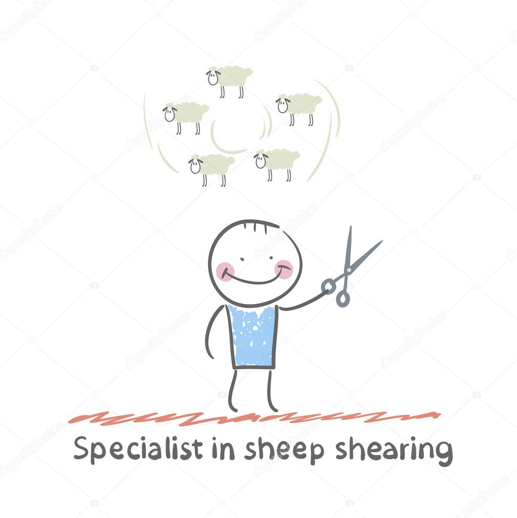 Specialist sheep shearing Stock Vector by ©file404 56818909