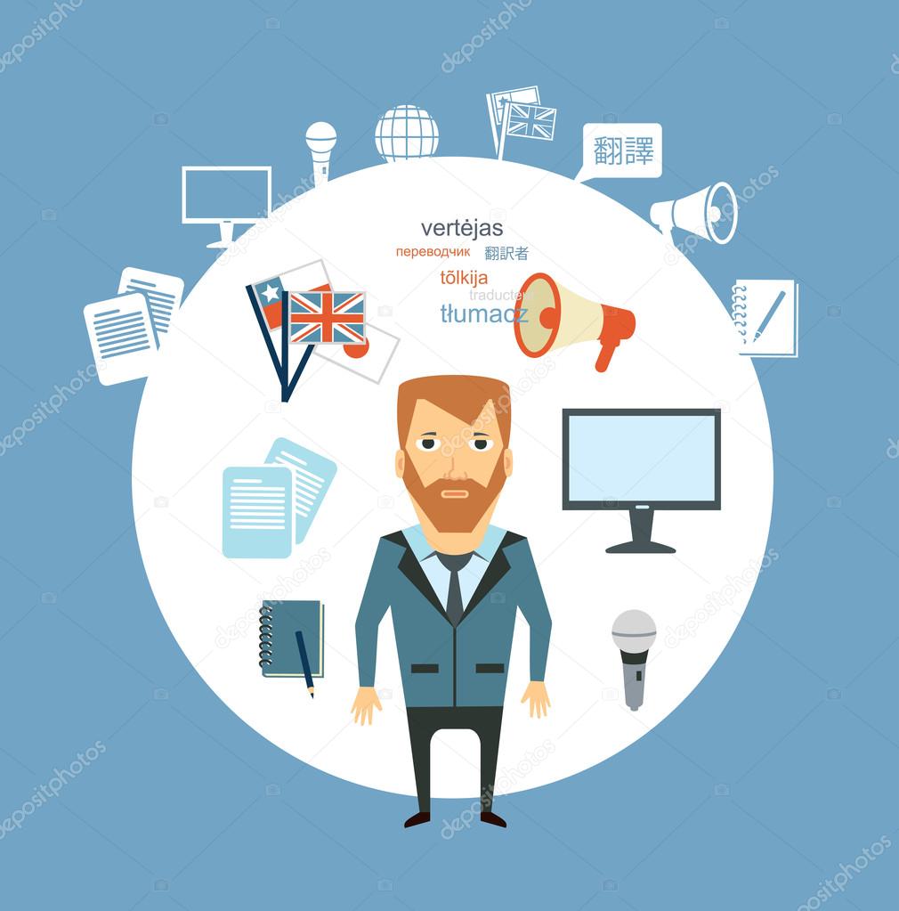 Translator works Stock Vector Image by ©file404 #58414435
