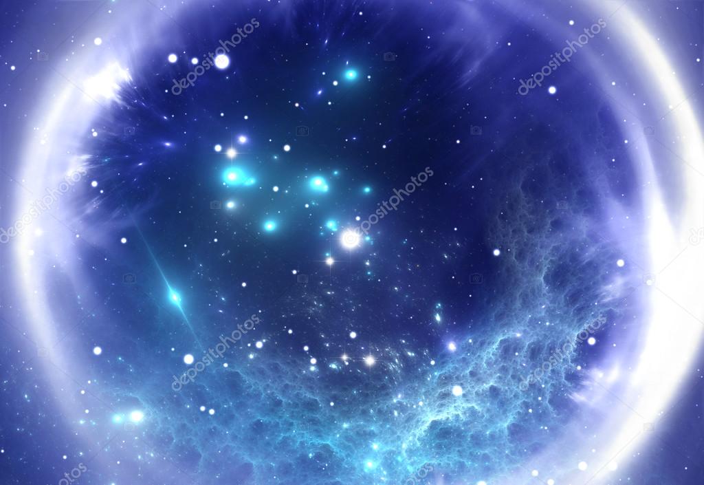 Space background with blue ring nebula and stars Stock Photo by ©Juric ...