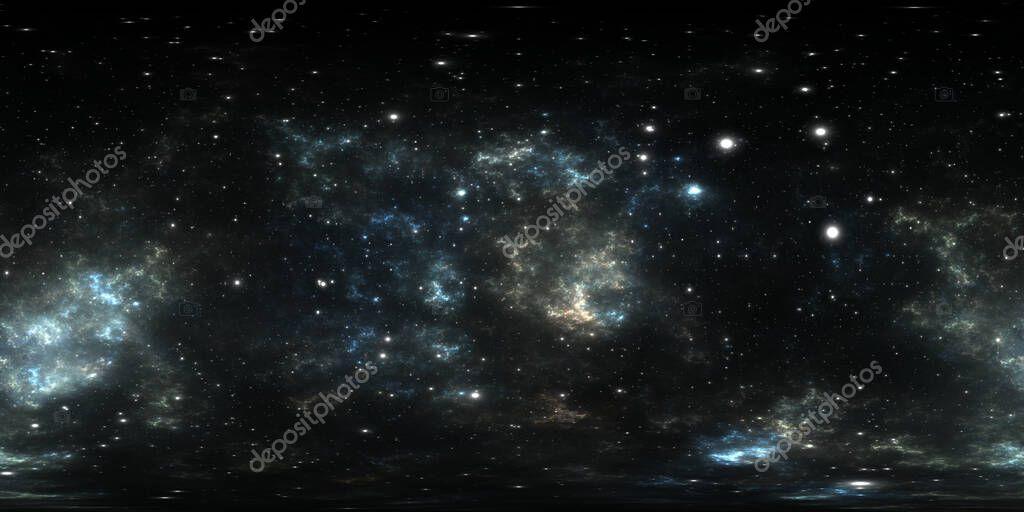 Espacio 360 grados nebulosa panorama, proyección equirectangular, mapa del medio ambiente ...