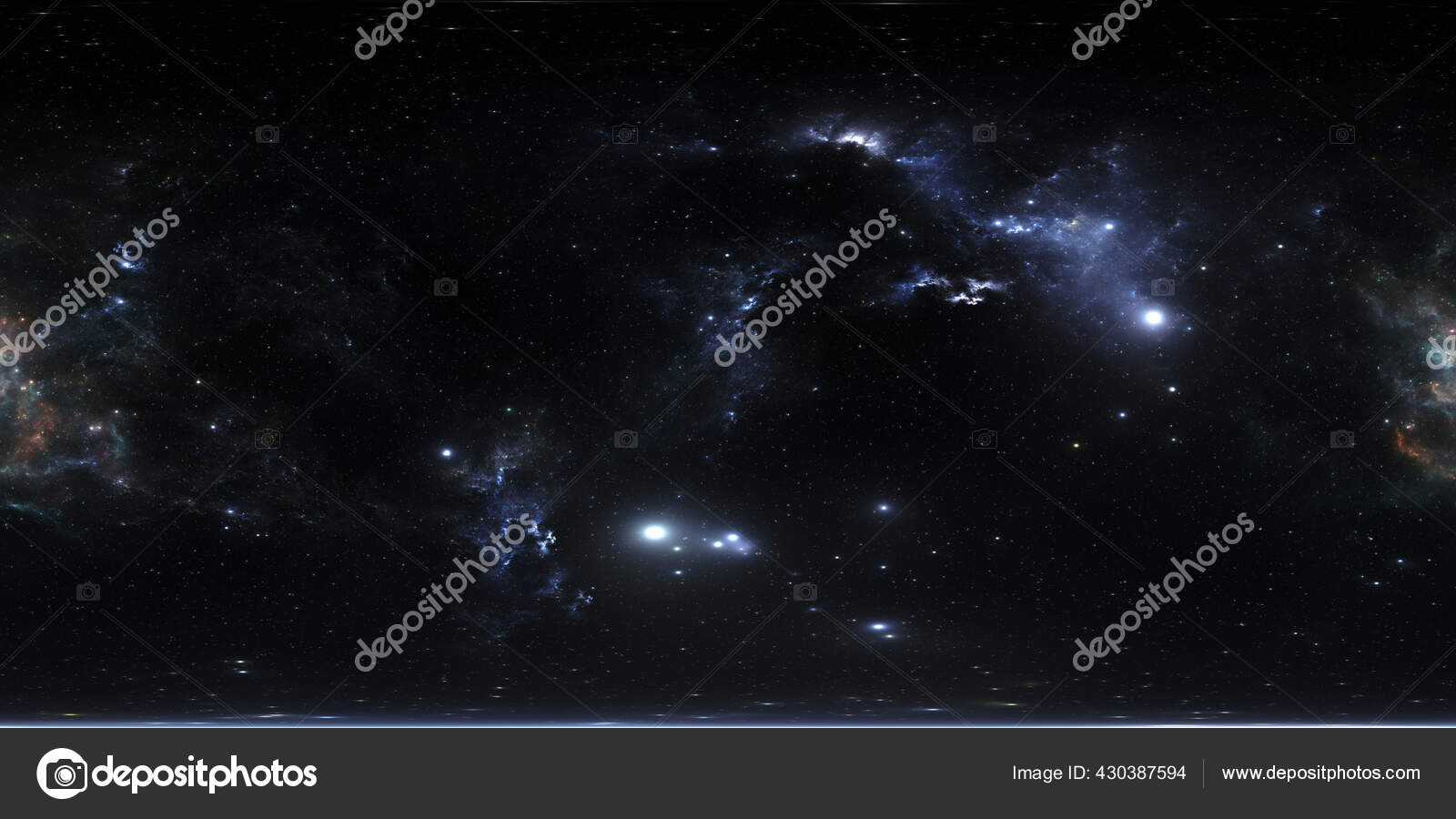 360 Degree Space Nebula Panorama Equirectangular Projection Environment ...