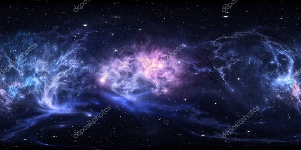 Nube interestelar de 360 grados de polvo y gas. Fondo espacial con ...
